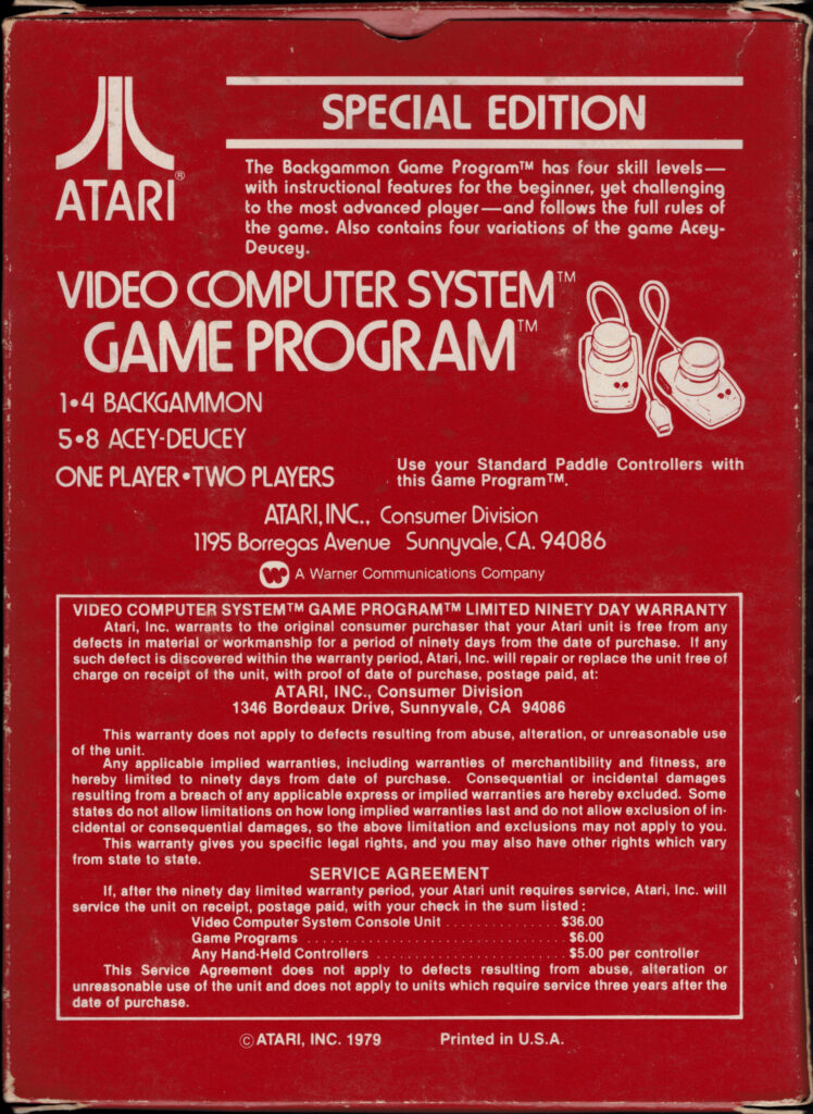 Atari 2600 – Backgammon – Electro-Gammon.net